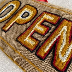 Vintage | Accents | Vintage Open Sign Handmade Boho Embroidered | Poshmark
